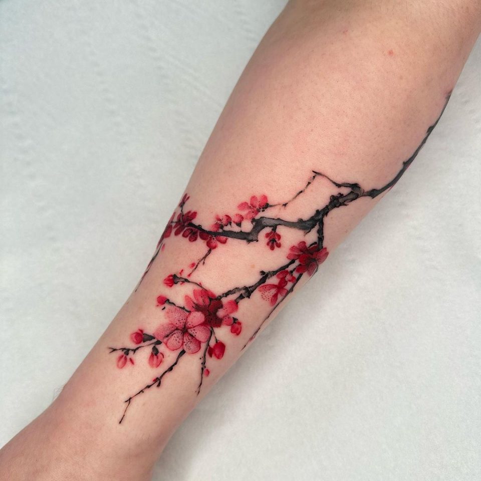 Kirschblüten Tattoo Mann