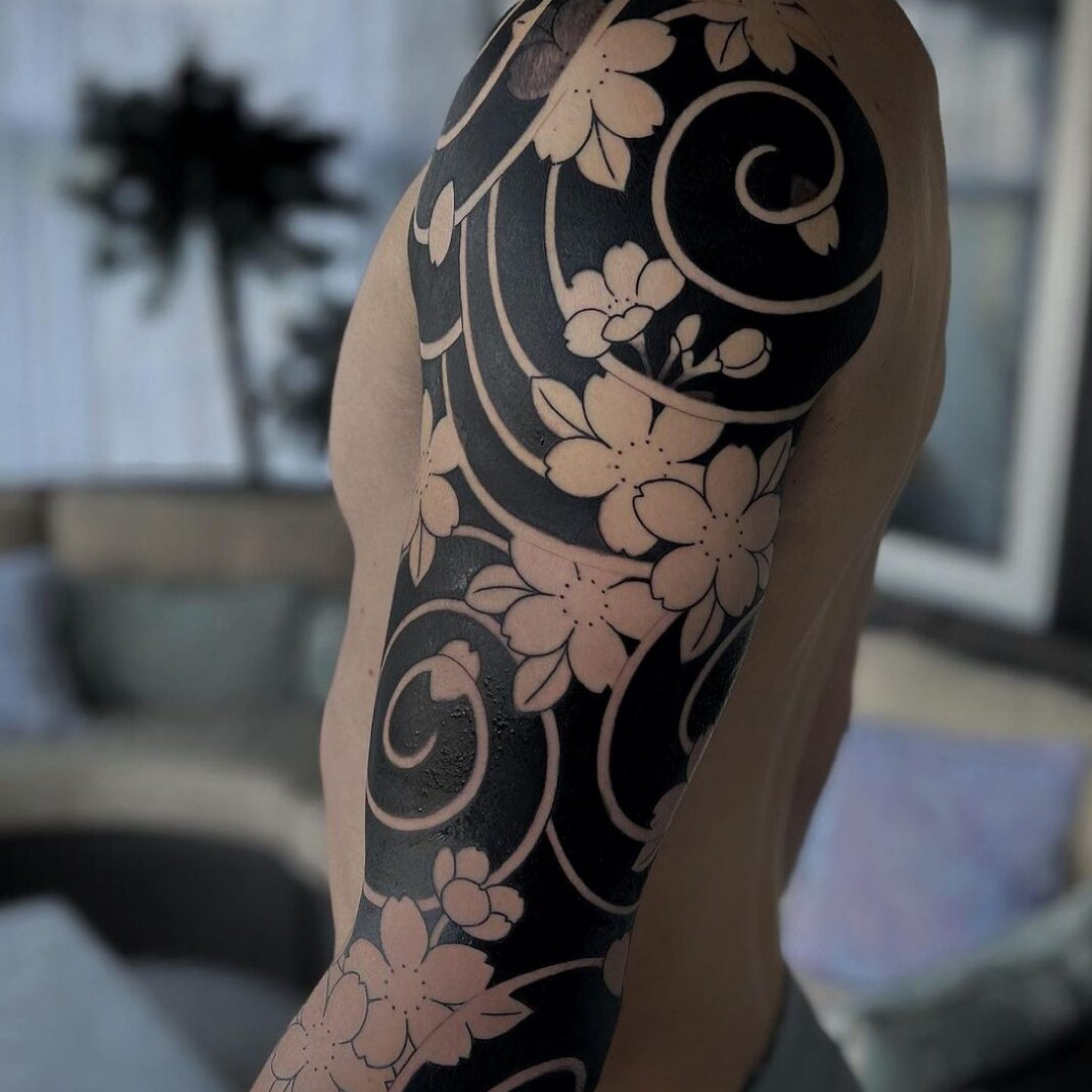 Kirschblüten Tattoo Mann