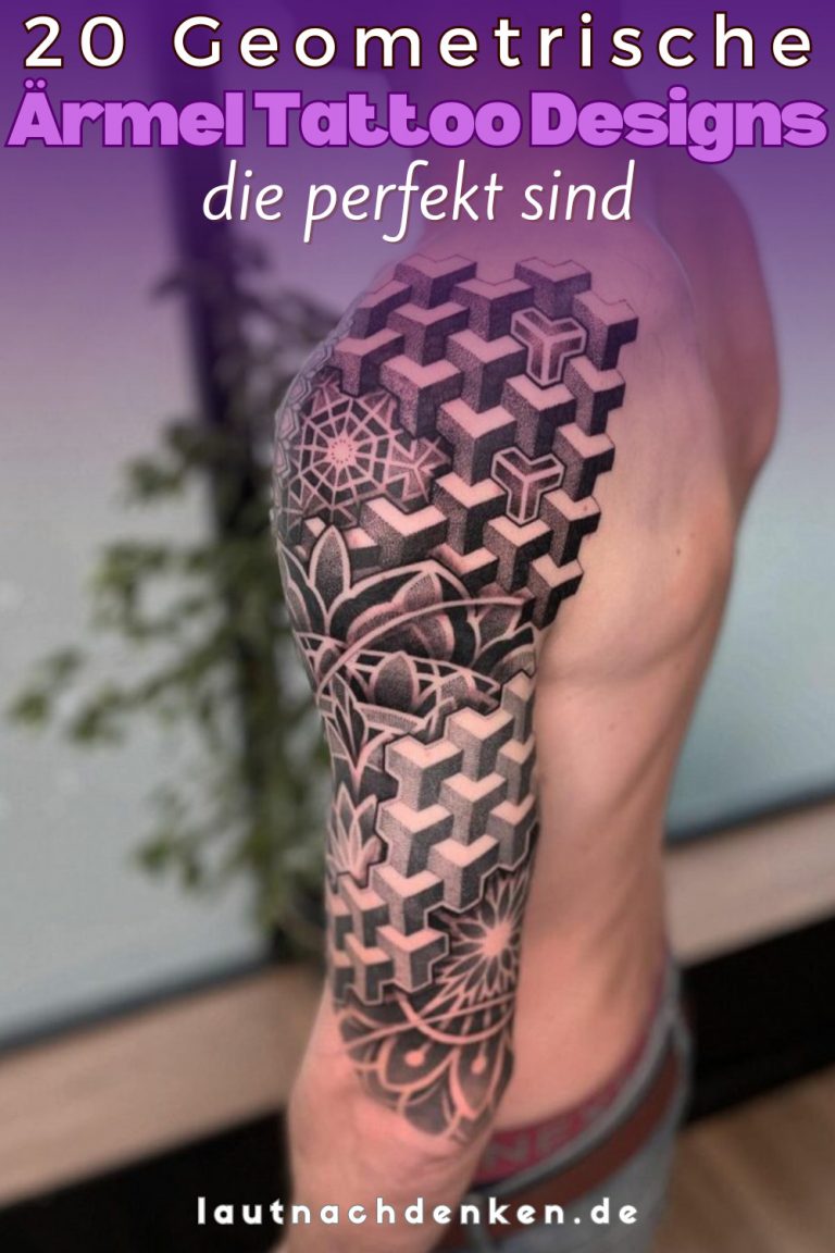 20 Geometrische Ärmel-Tattoo-Designs, die perfekt sind